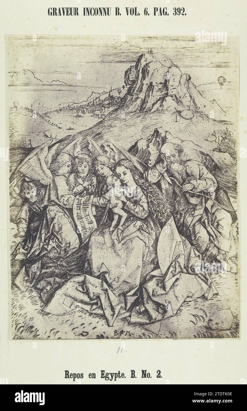 Photo production of an engraving by the BM monogrammist, 'Rest on the ...