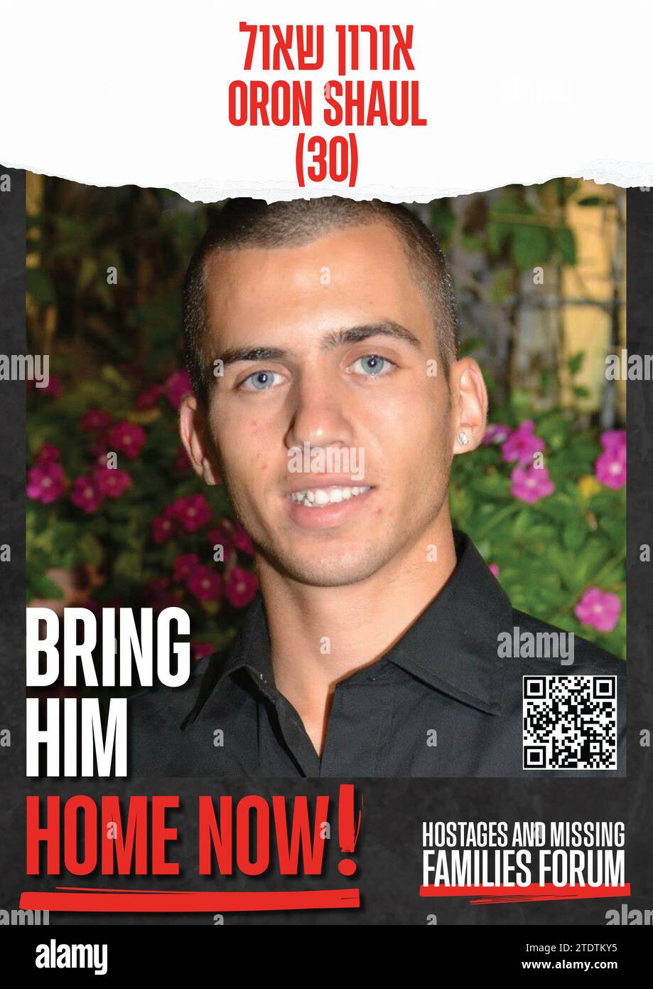 Jerusalem, Israel. 19th Dec, 2023. Poster shows hostage ORON SHAUL (30 ...