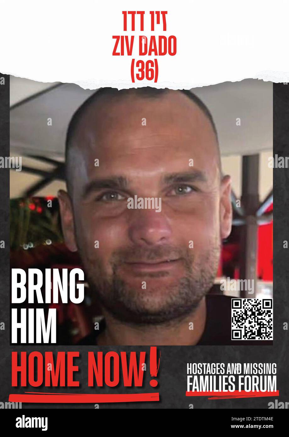 Jerusalem, Israel. 19th Dec, 2023. Poster shows hostage ZIV DADO held ...