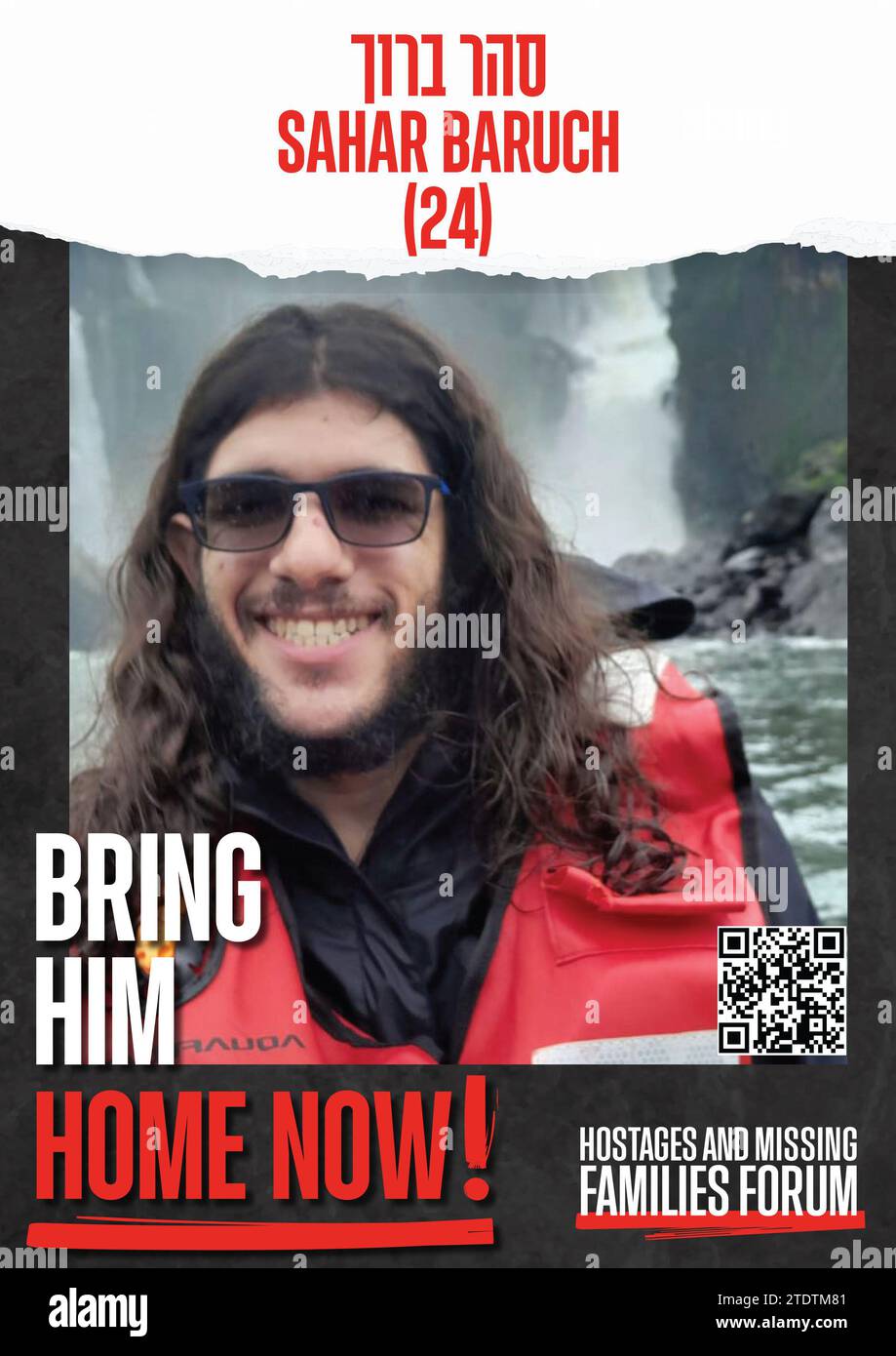 Jerusalem, Israel. 19th Dec, 2023. Poster shows hostage SAHAR BARUCH ...