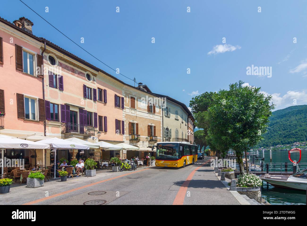 Morcote: Lake Lugano (Lago di Lugano), lakefront Morcote in Lugano ...