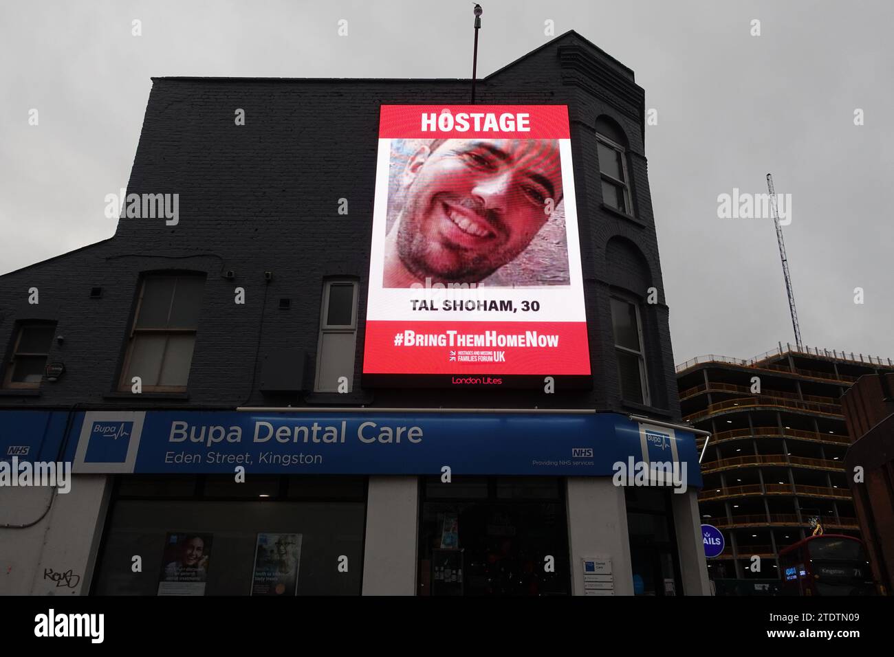 An unusual sight on a digital advertising screen in central Kingston ...