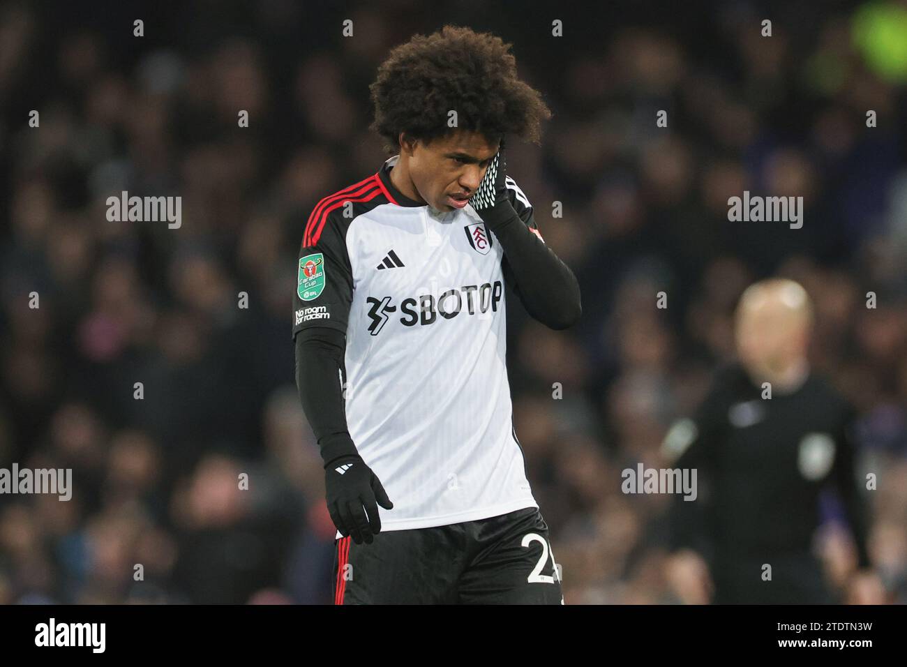 Willian of Fulham holds his face during the Carabao Cup Quarter Final ...