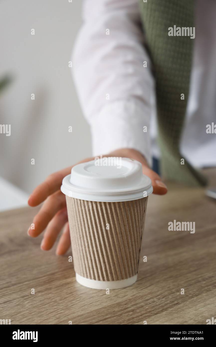 Woman taking cup aromatic coffee hi-res stock photography and images ...