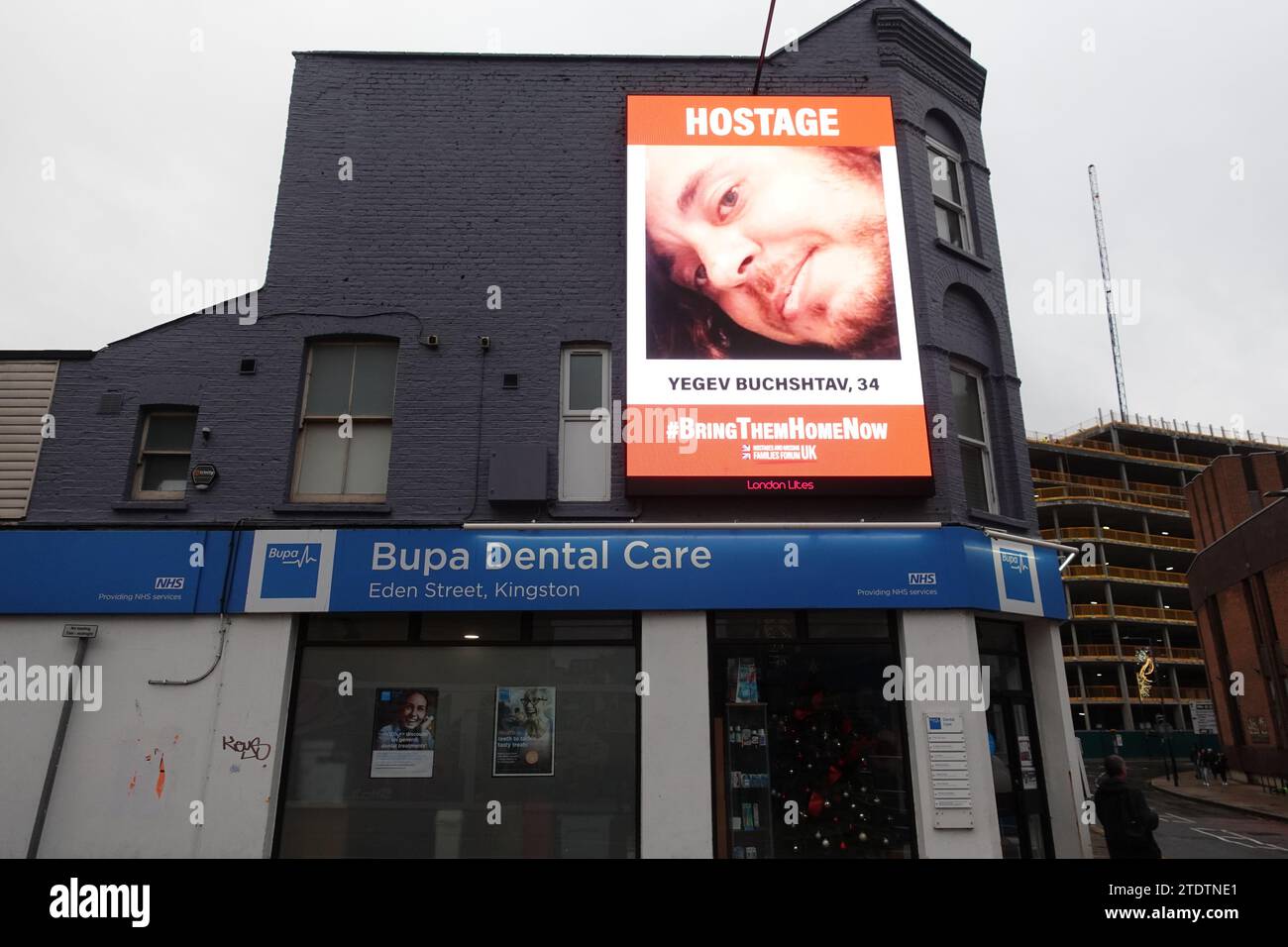 An unusual sight on a digital advertising screen in central Kingston ...