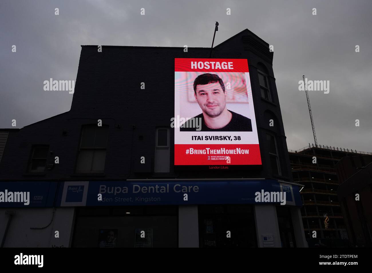An unusual sight on a digital advertising screen in central Kingston ...