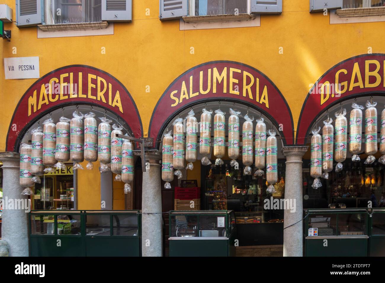 Lugano: Lugano Old Town, shop for macelleria salumeria (butcher's ...