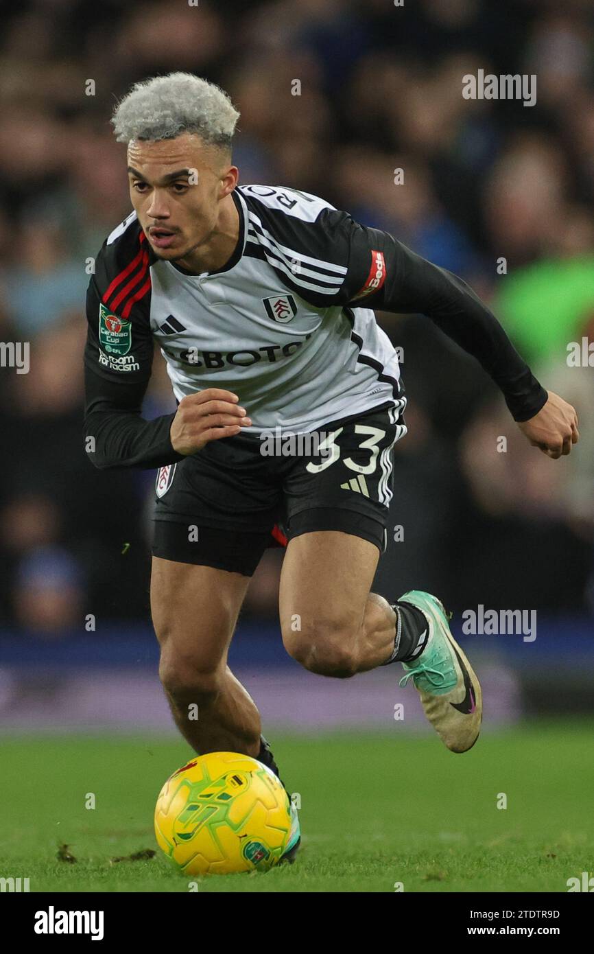 Antonee Robinson of Fulham breaks with the ball during the Carabao Cup ...