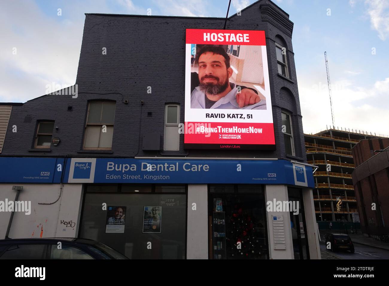 An unusual sight on a digital advertising screen in central Kingston ...