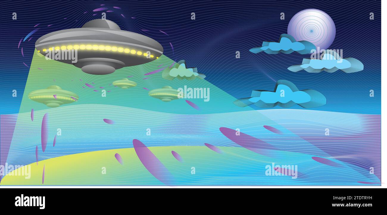 ILLUSTRATION flying saucer, alien spaceship Stock Vector Image & Art ...