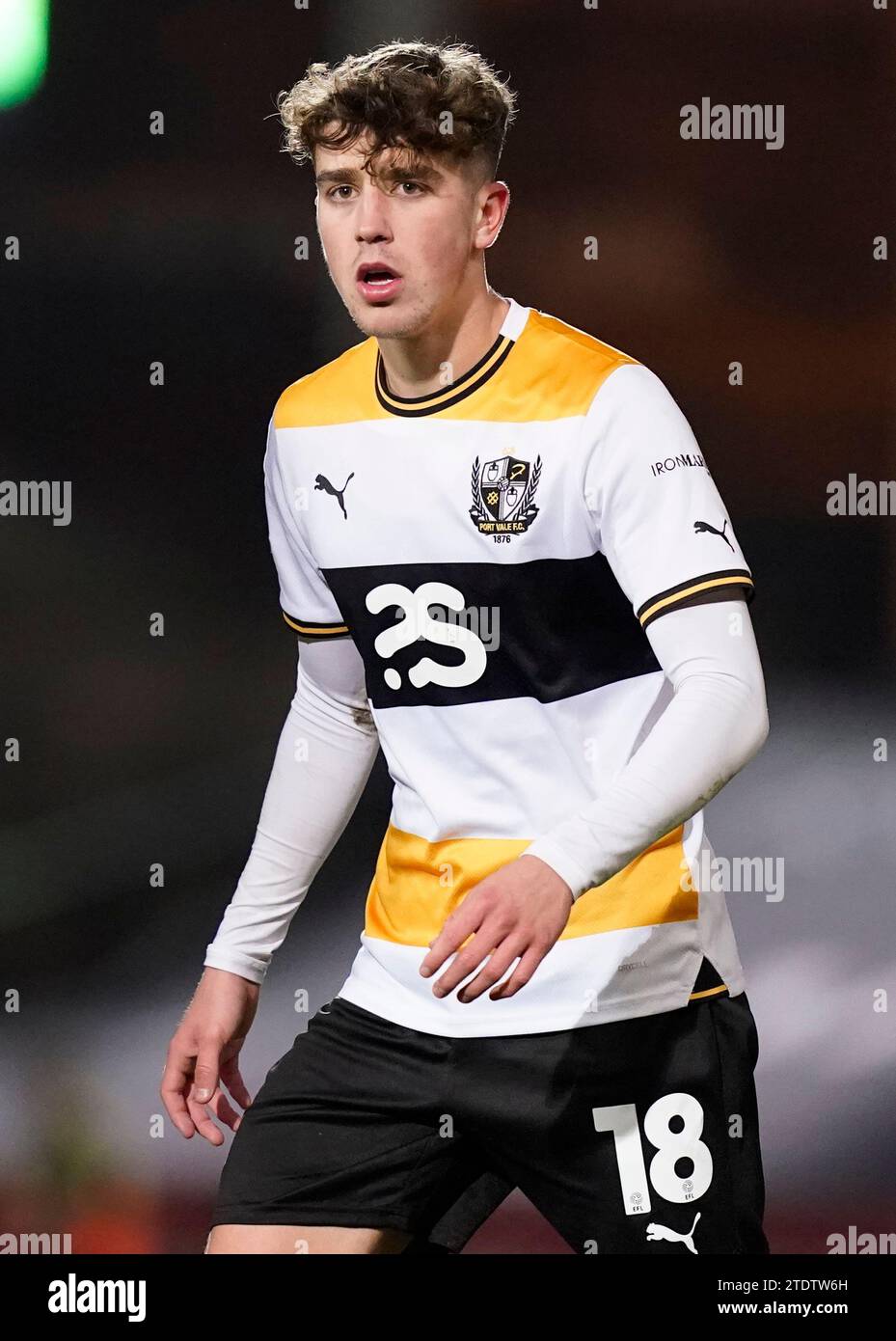 Burslem, UK. 19th Dec, 2023. OLIVER ARBLASTER of Port Vale during the ...