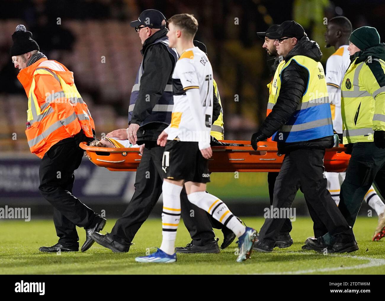 Burslem, UK. 19th Dec, 2023. Oliver Arblaster of Port Vale is ...