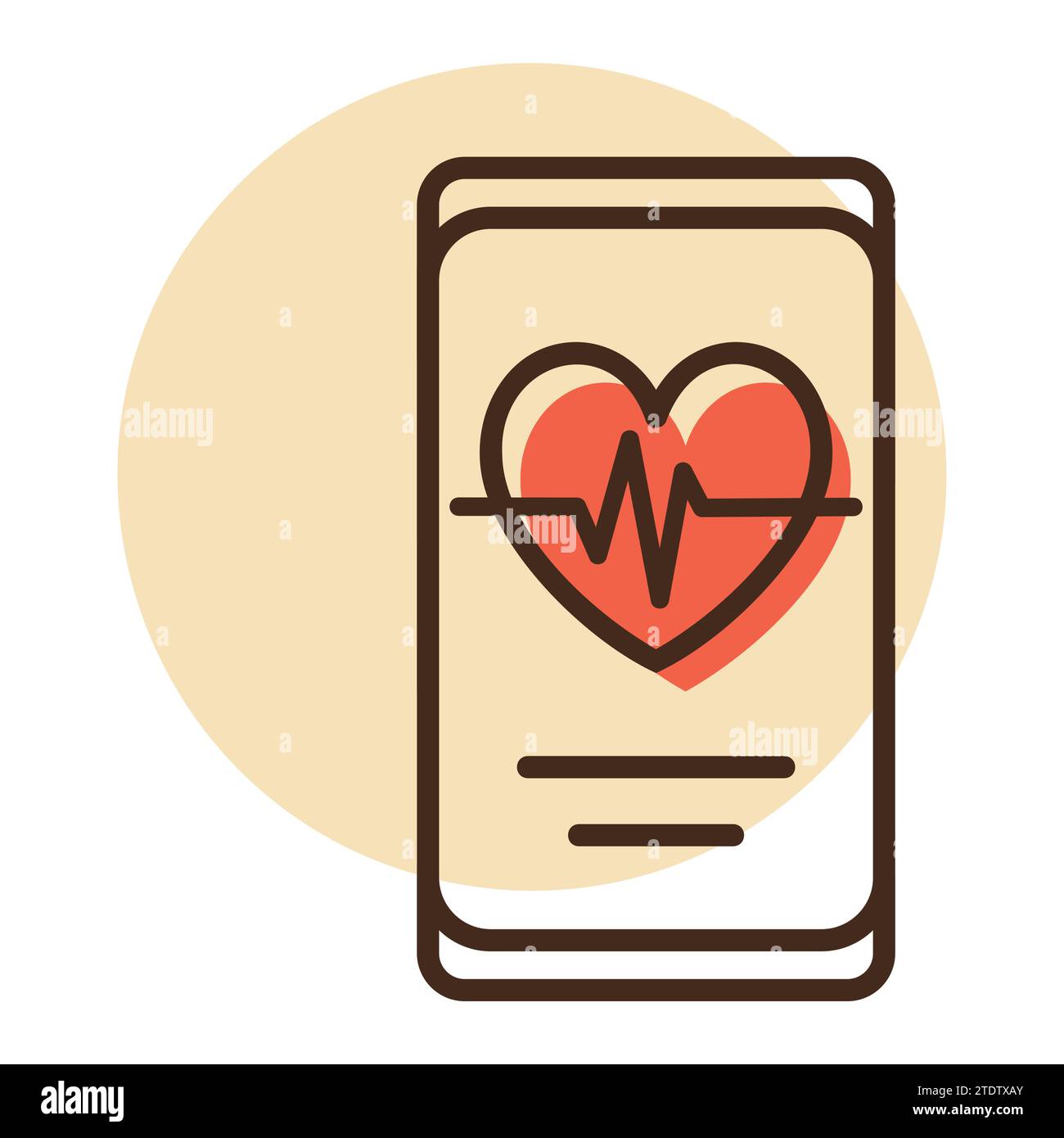 Heartbeat rate in smart phone vector icon. Graph symbol for fitness and ...