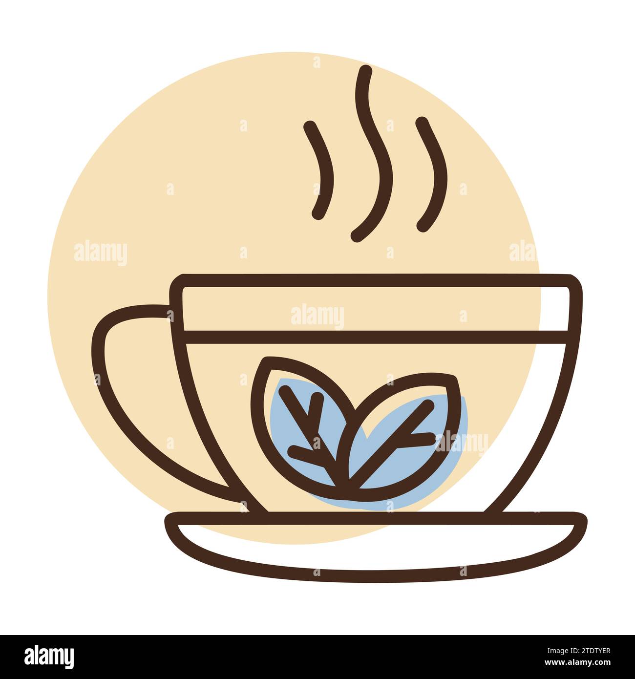 Cup of tea with mint leaves vector icon. Graph symbol for fitness and ...