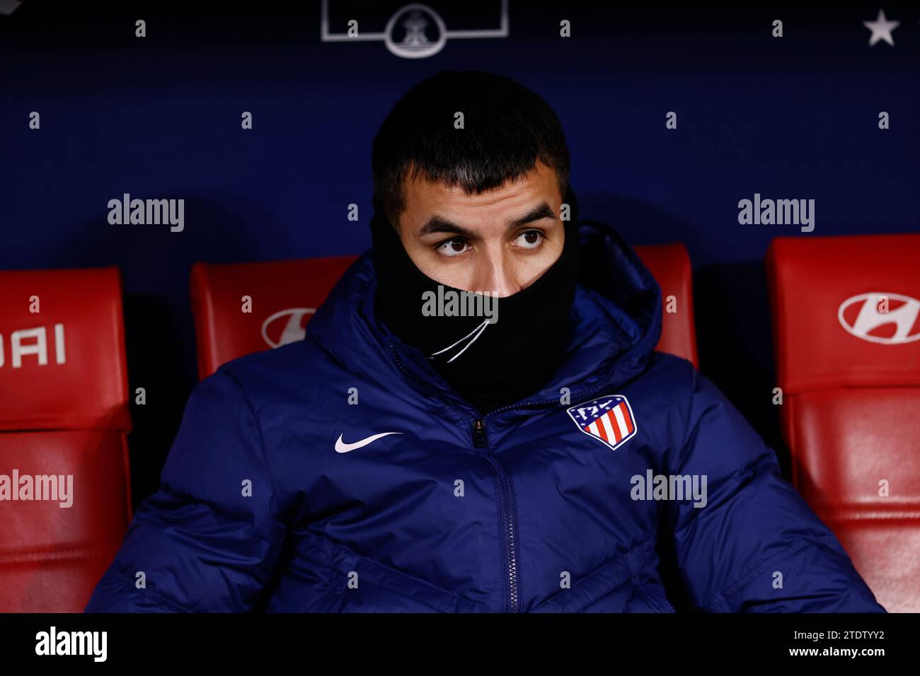 Angel Correa of Atletico de Madrid looks on during the Spanish League ...