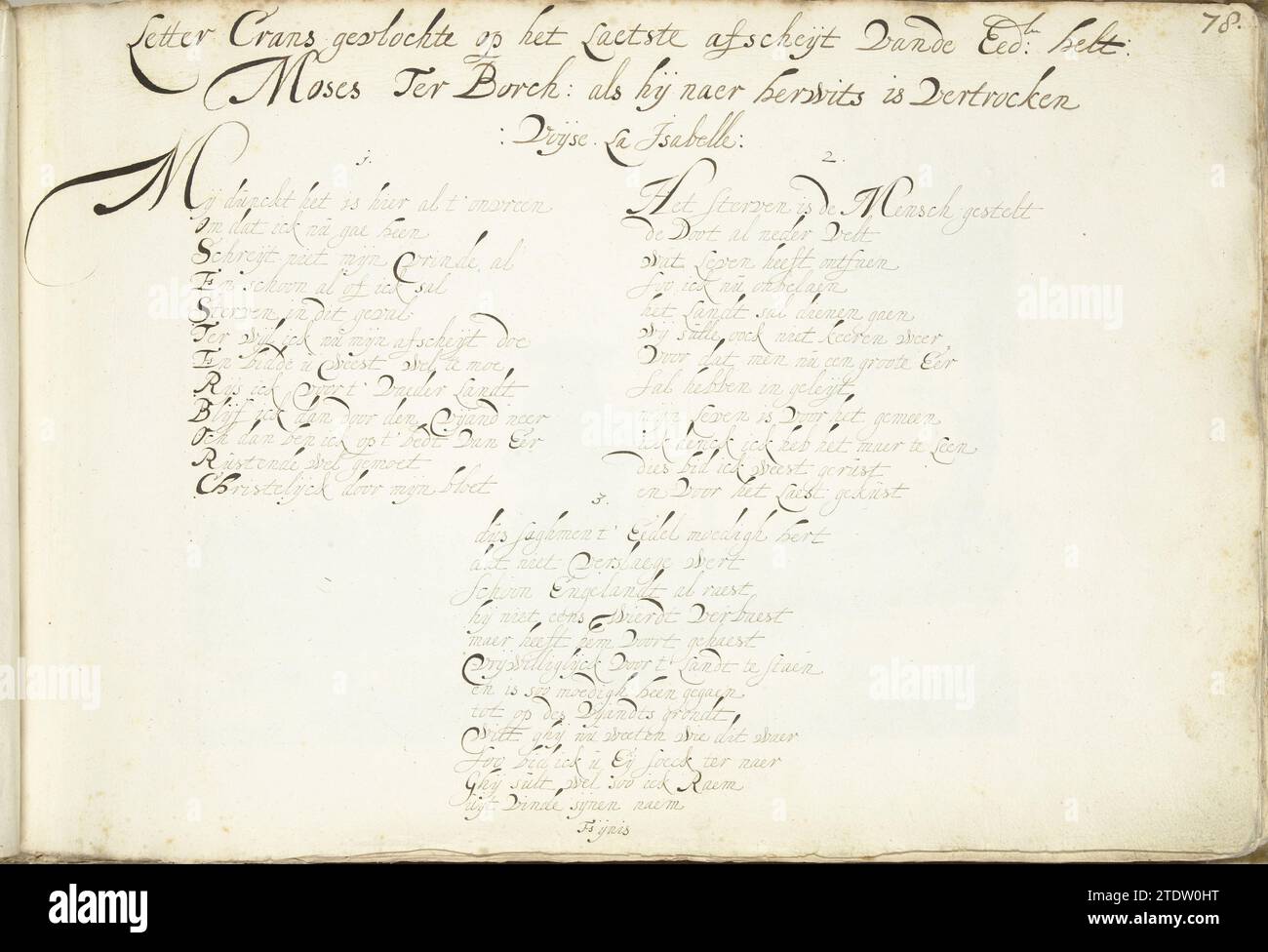 Poem in memory of Moses ter Borch, in or after 1667 - c. 1687 Poem in ...