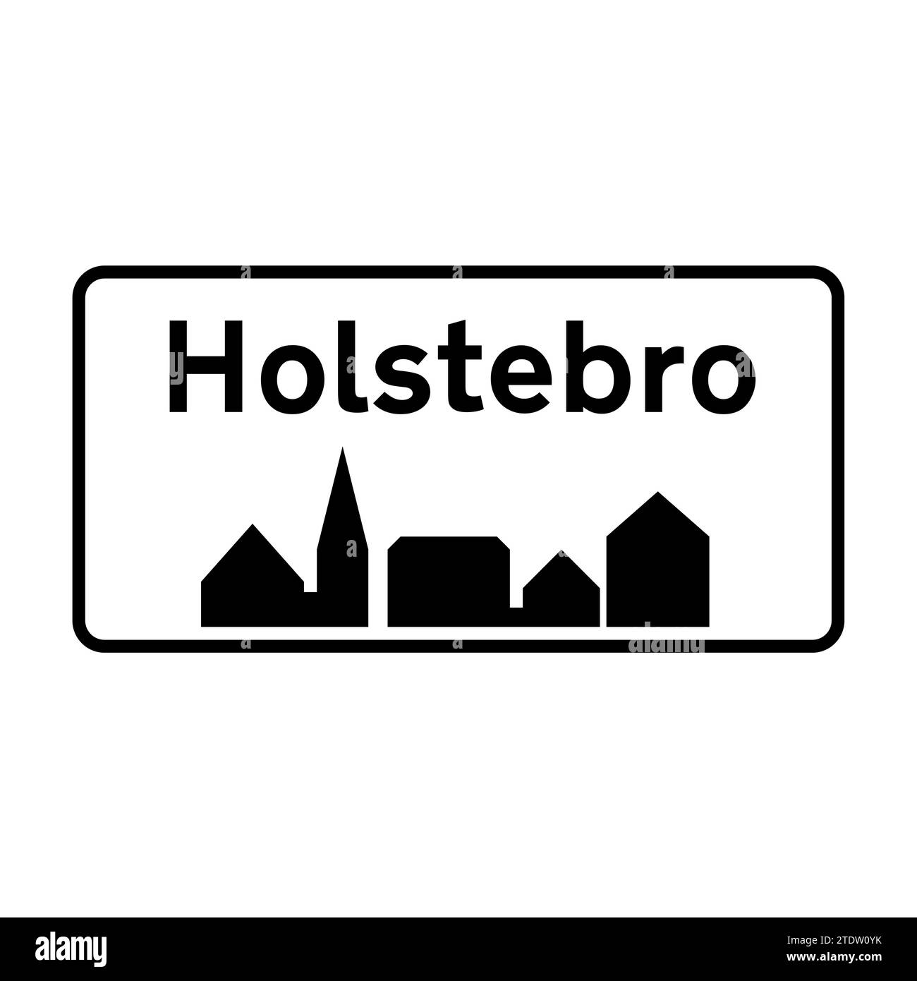 Holstebro city road sign in Denmark Stock Photo - Alamy