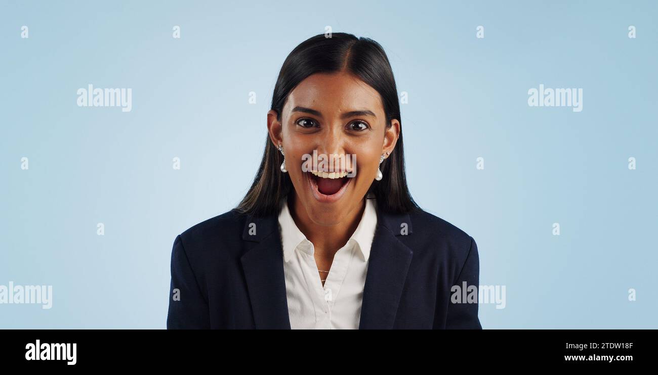 Excited indian woman shocked hi-res stock photography and images - Alamy