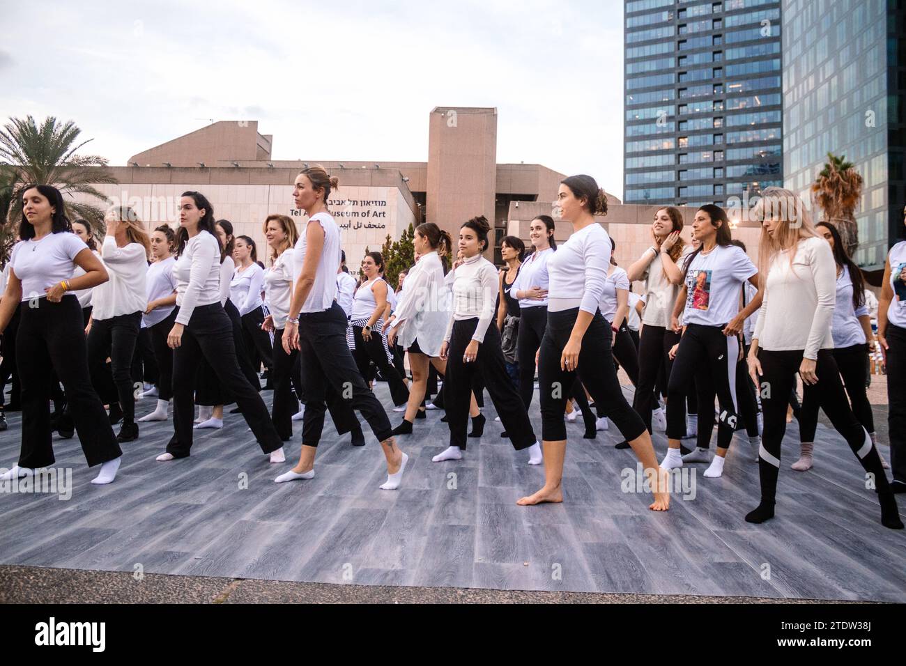 Tel Aviv, Israel - December 17, 2023 Students from a dance school ...