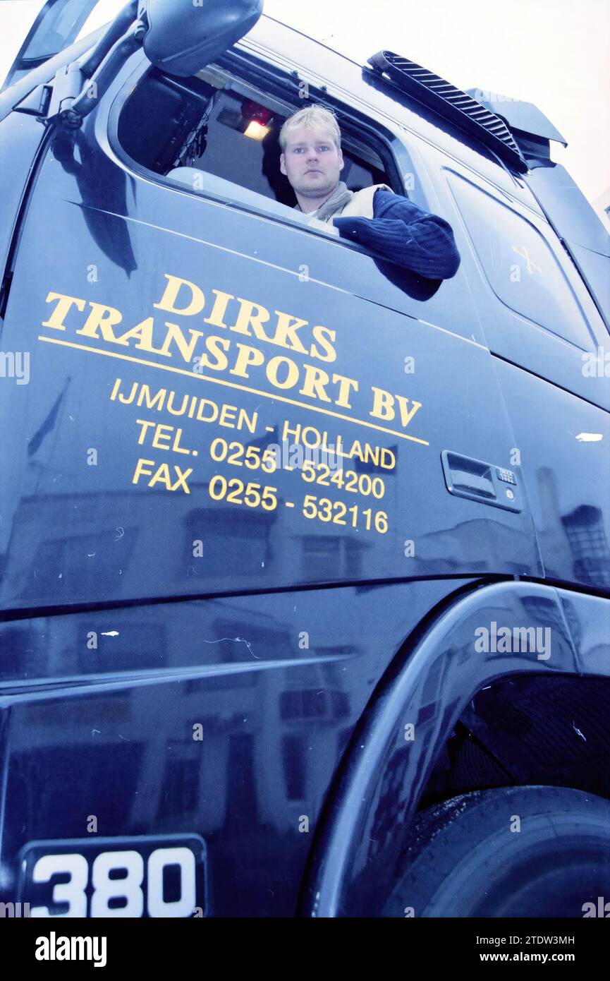 Man behind the wheel of the Dirks Transport truck, IJmuiden, The ...