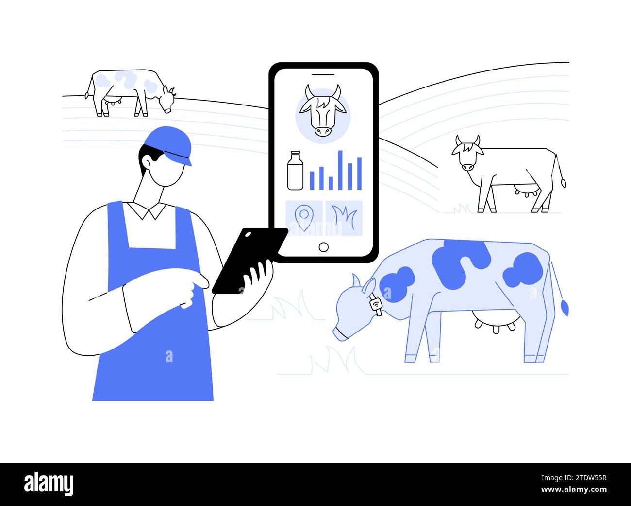 Monitoring health of livestock abstract concept vector illustration ...