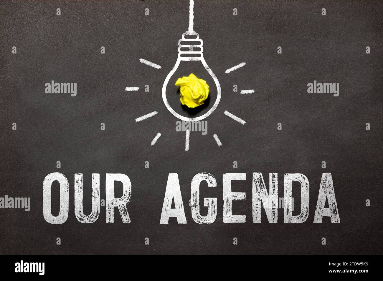 OUR AGENDA text on a paper on the colorful paper background Stock Photo ...