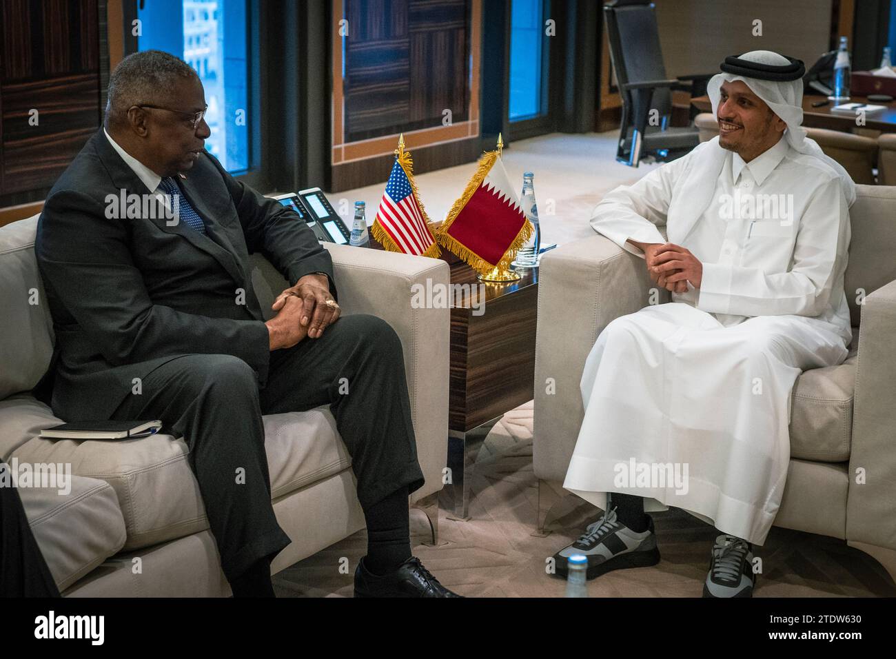 Secretary of Defense Lloyd J. Austin III meets with Qatari Prime ...