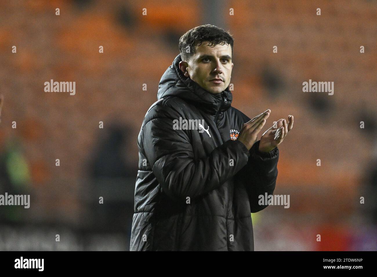 Albie Morgan #8 of Blackpool applauds the fans at the end of the ...
