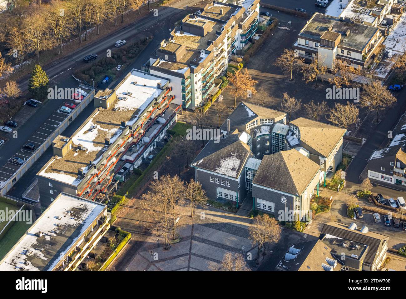 Aerial view, town hall city administration at Bigger Platz, Bigge ...