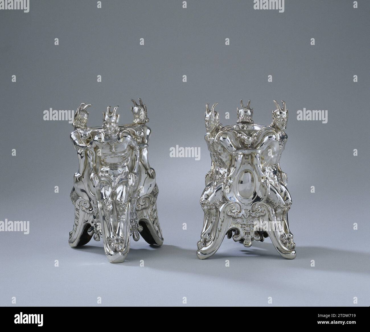 Two salt-cellars with satyrs, Adam van Vianen (I), 1622 Salt vessel ...