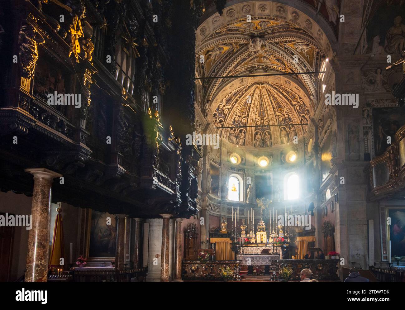 Tirano: church Basilica Madonna di Tirano, nave in Sondrio, Lombardia ...