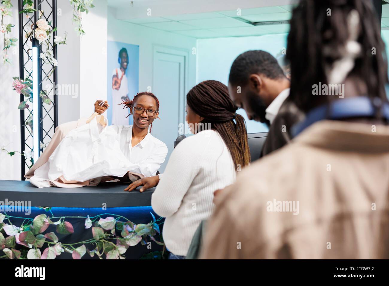 Checkout line queue cashier customers hi-res stock photography and ...