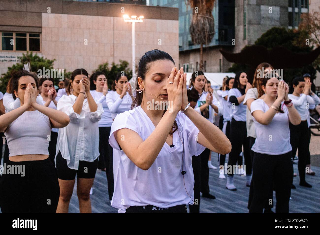 Tel Aviv, Israel - December 17, 2023 Students from a dance school ...