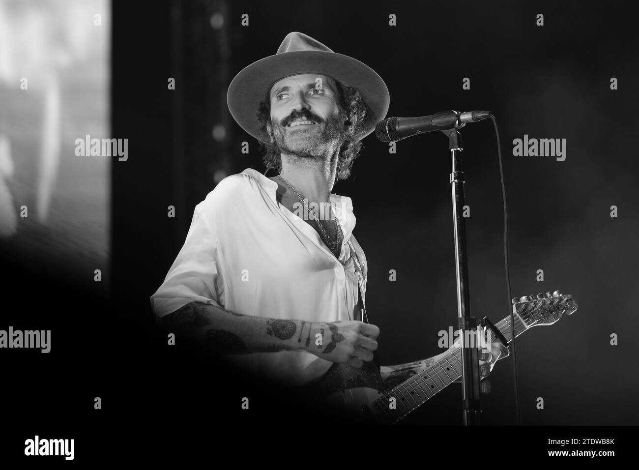 The singer Leiva performs during a concert at the WiZink Center, on 19 ...