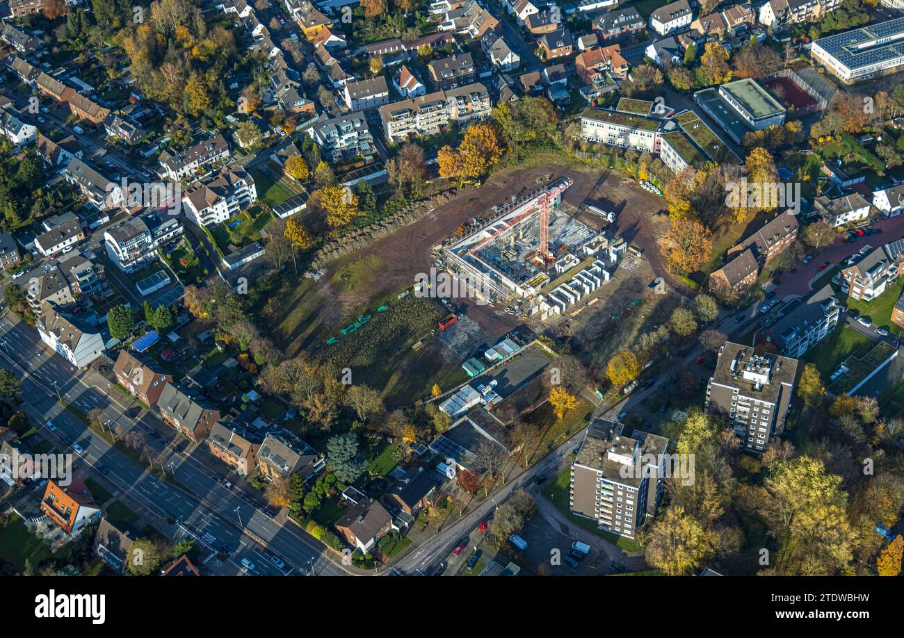 Aerial view, construction site with new building Neustraße corner ...