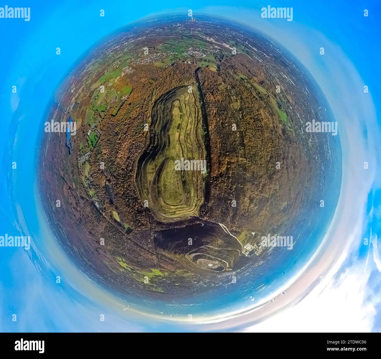 Aerial view, Schöttelheide slag heap and hiking area Köllnischer Wald ...