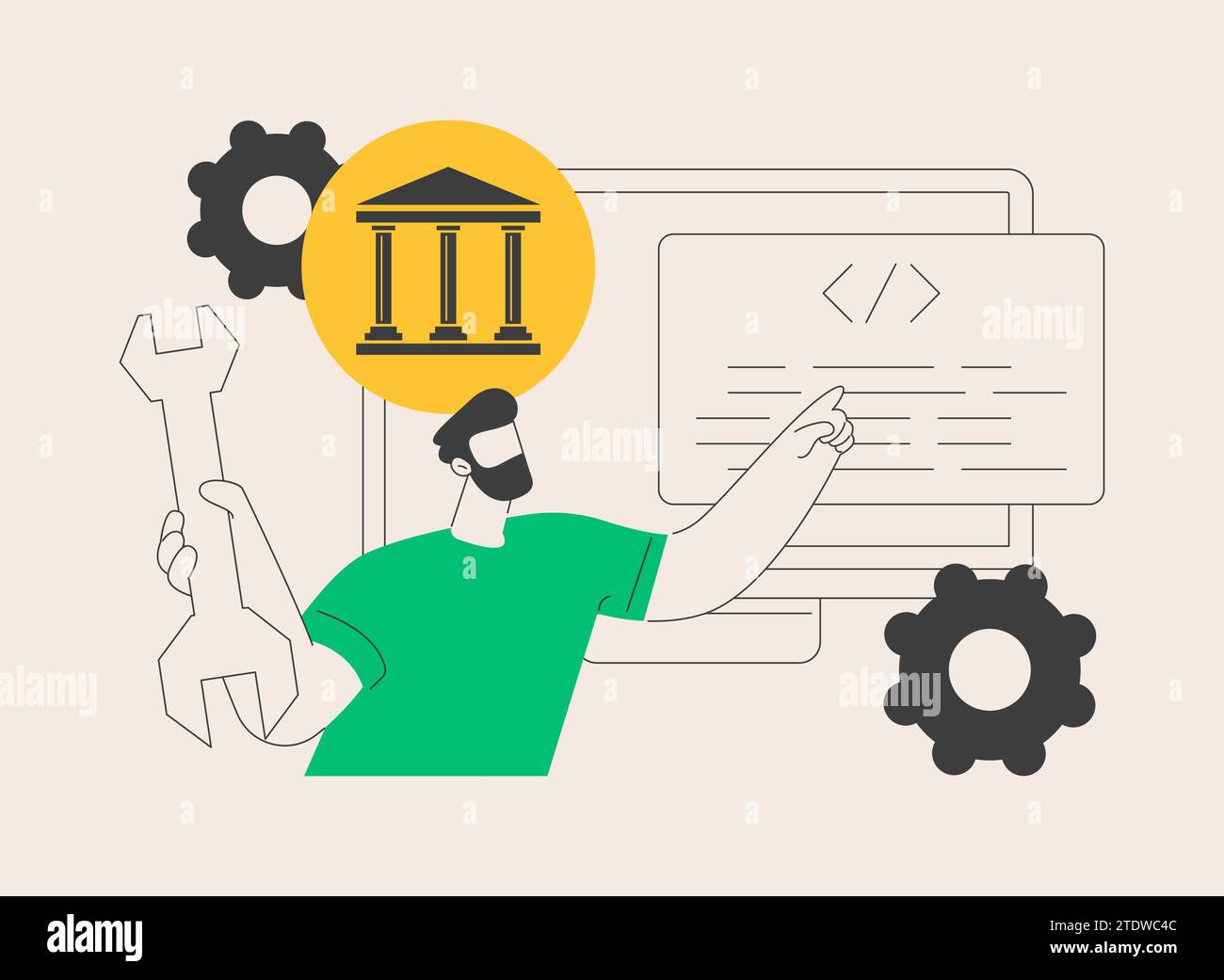 Core banking IT system abstract concept vector illustration Stock ...