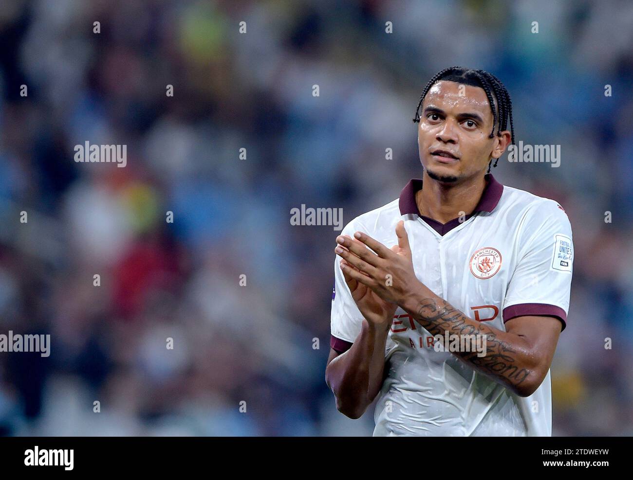 Manchester City's Manuel Akanji applauds the fans during the FIFA World ...