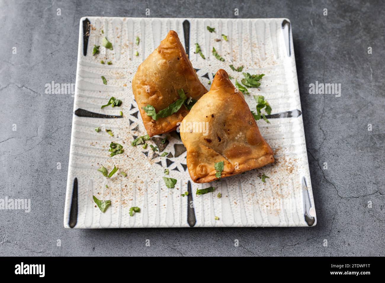 Fried samosas with vegetable filling, popular Indian snacks Stock Photo ...