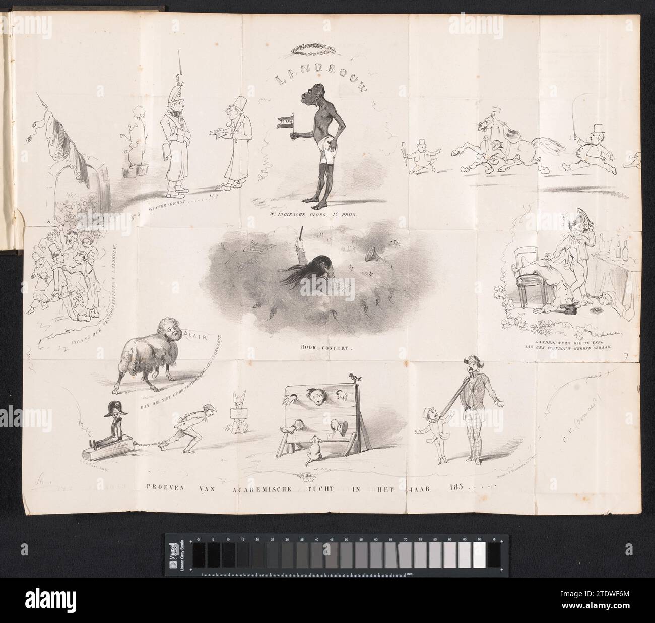 Cartoon in Leiden Student Almanac, 1850, 1850 Cartoon in the Student ...