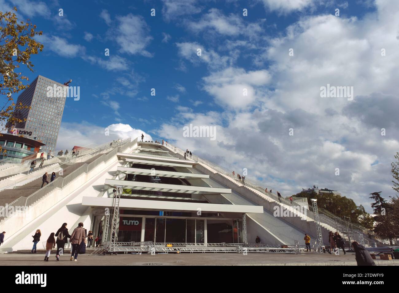 Tirana, Albania - November 29, 2023: A photo capturing the Pyramid ...