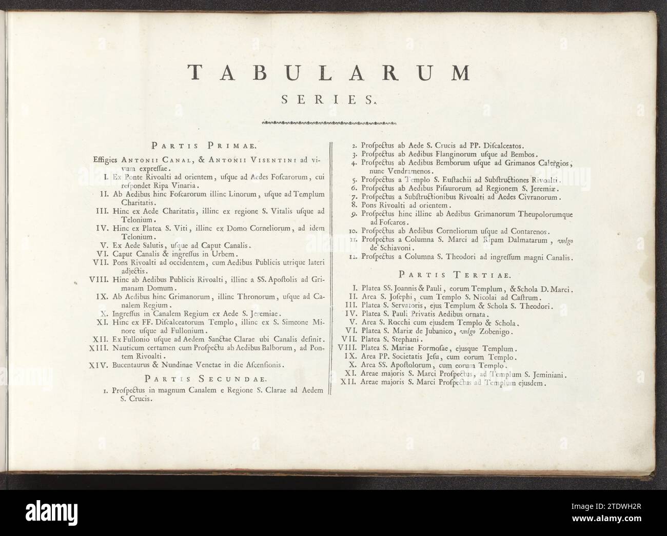 Text sheet with table of contents, 1742 Table of contents with the ...
