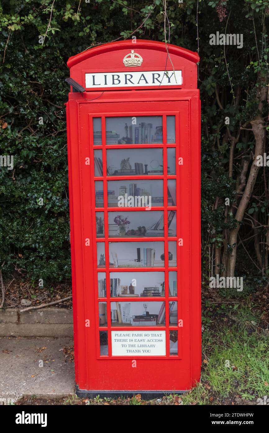England, Kent, Cowden Village, Traditional Red Telephone Box Converted ...