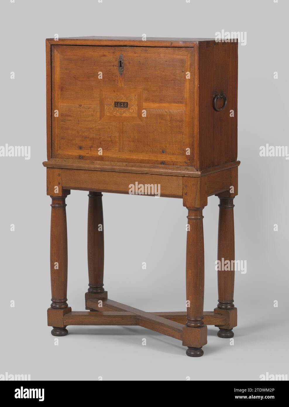 Writing cabinet of oak, with panty worker. The front is closed by a ...