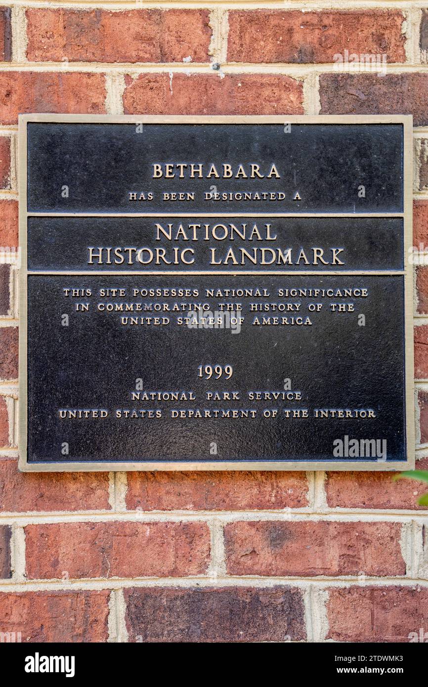 National Historic Landmark plaque for the colonial Moravian settlement ...