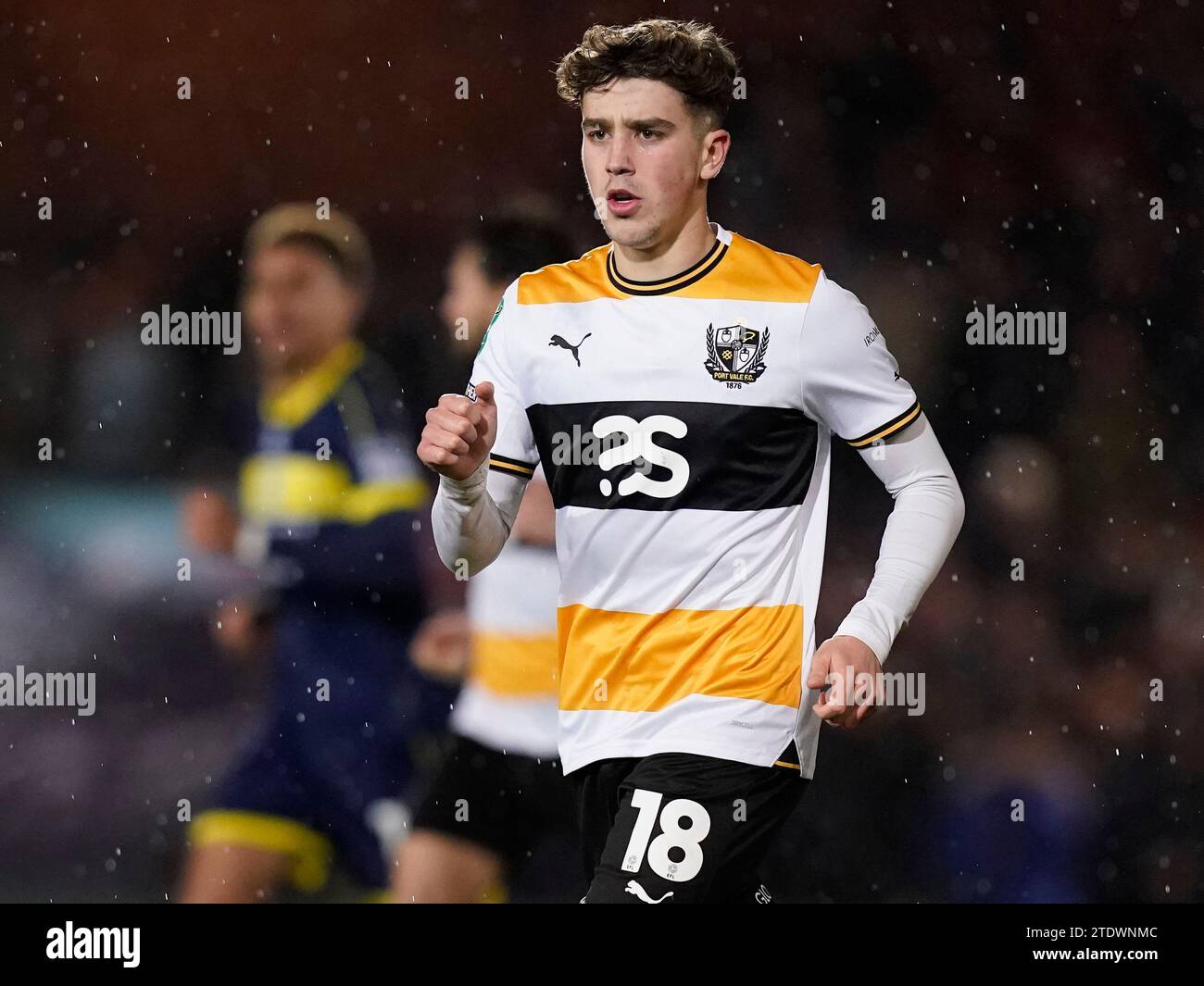 Burslem, UK. 19th Dec, 2023. Oliver Arblaster of Port Vale during the ...