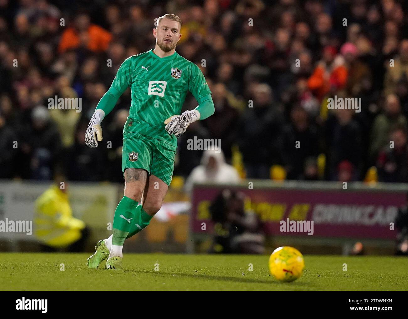 Burslem, UK. 19th Dec, 2023. Connor Ripley of Port Vale during the ...