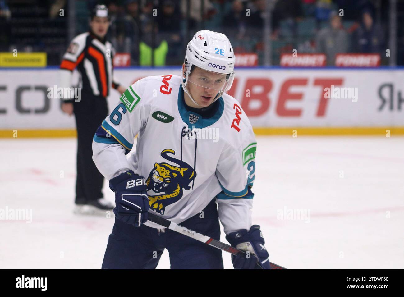 Saint Petersburg, Russia. 19th Dec, 2023. Sochi Hockey Club player ...