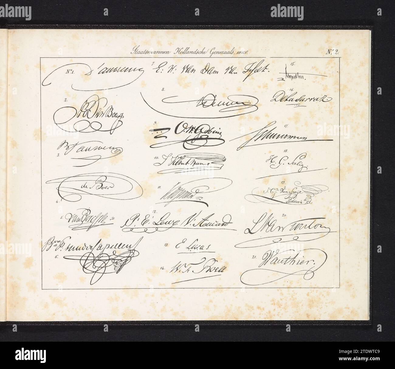 Signatures of Dutch statesmen and generals, 1830, 1830 Facsimiles of ...