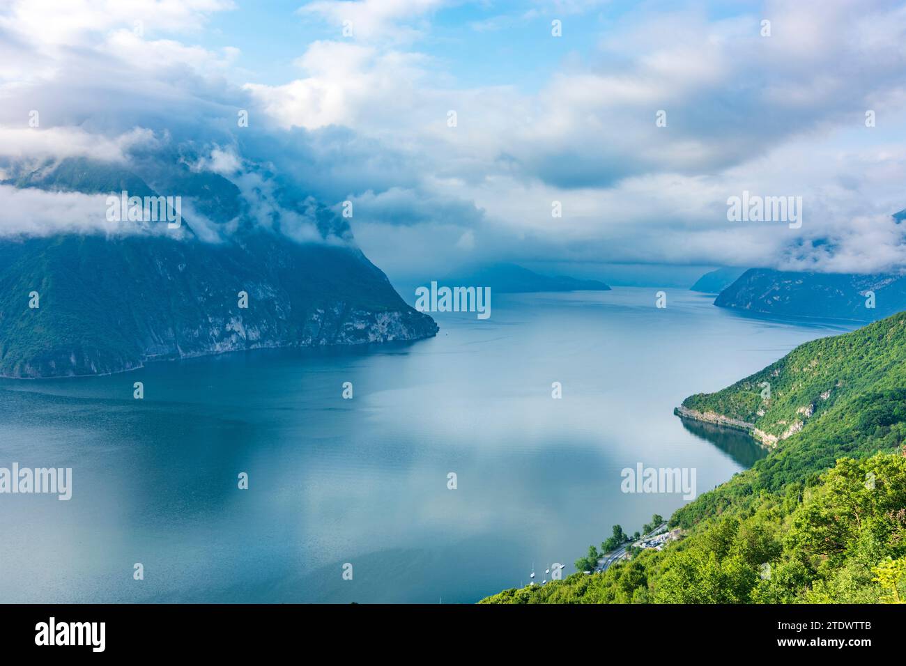 Marone: Lago d'Iseo (Lake Iseo), clouds in Bergamo, Lombardia, Lombardy ...